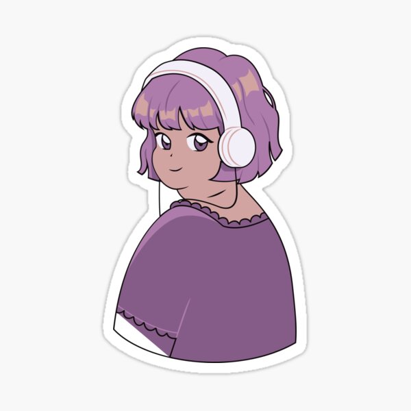 "Pretty Anime Girl | Purple Anime Girl " Sticker for Sale by ...