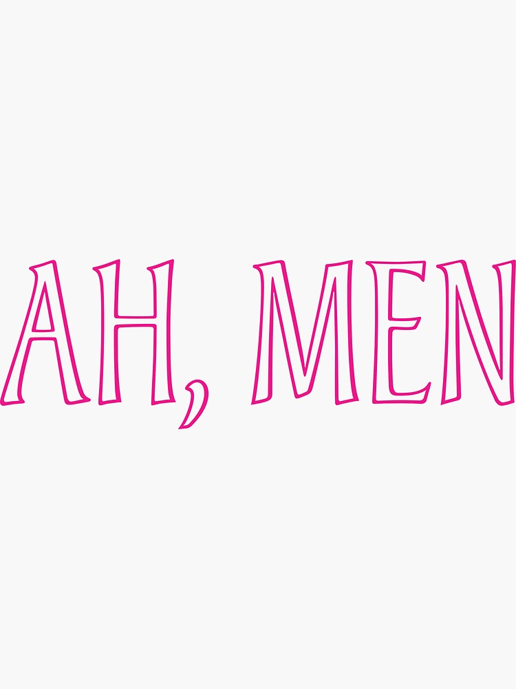 "Ah, Men - Pink Text, Gay Pride" Sticker for Sale by Tee-Arun | Redbubble