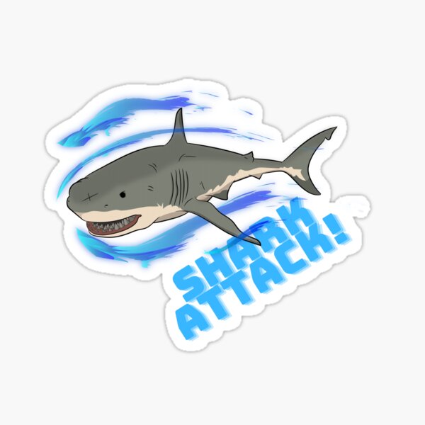 "shark attack" Sticker for Sale by fizzydesign | Redbubble