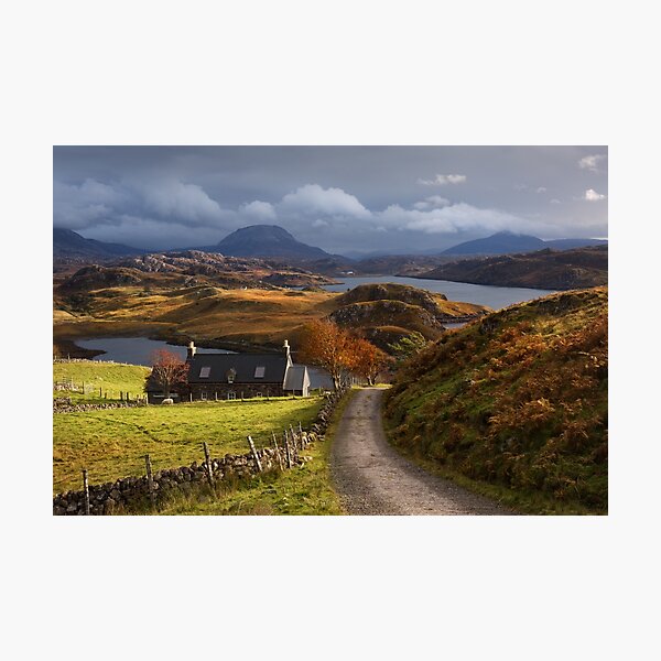"Arkle and Ben Stack Loch Inchard Autumn Light. Scotland." Photographic ...