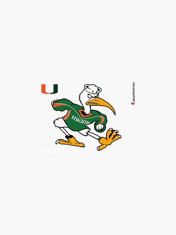 "Umiami Products Mascot, The U, Go Canes" Sticker for Sale by ...