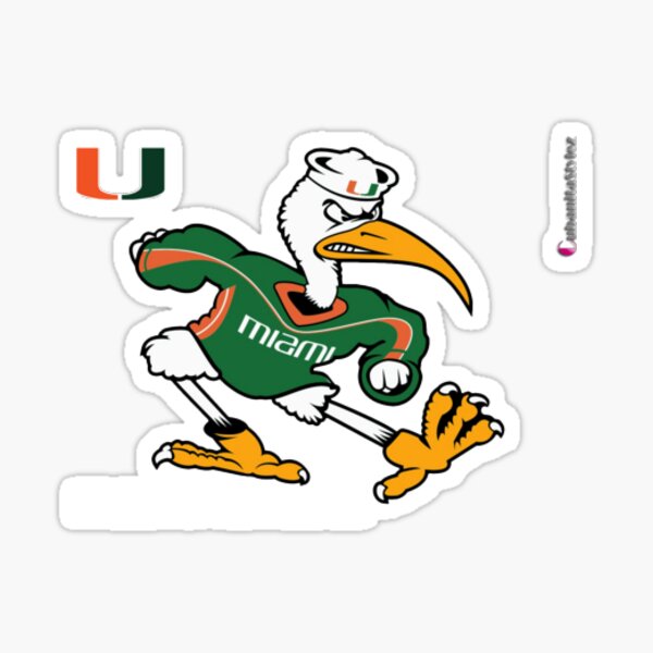 "Umiami Products Mascot, The U, Go Canes" Sticker for Sale by ...