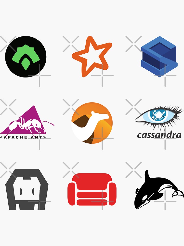 Apache Orc Spark Struts Ant Camel Cassandra Cordova Couchdb Hbase 9x Sticker Pack 