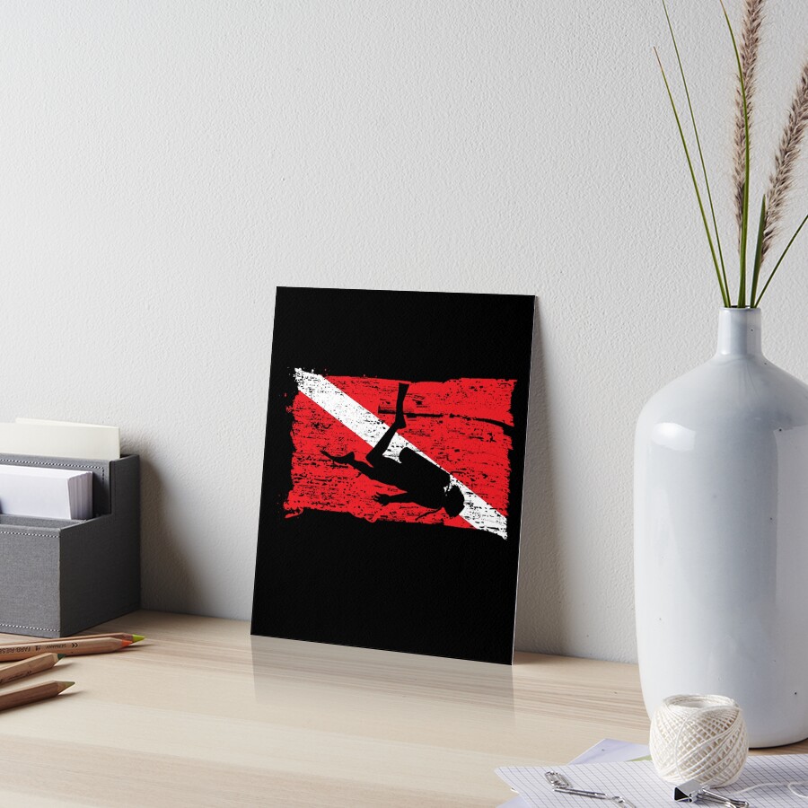 "Diving Flag For Scuba Divers Who Love Dive In The Ocean" Art Board ...