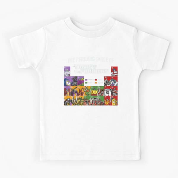 "Transformers The Periodic Table Of Transformers" Kids T-Shirt for Sale ...