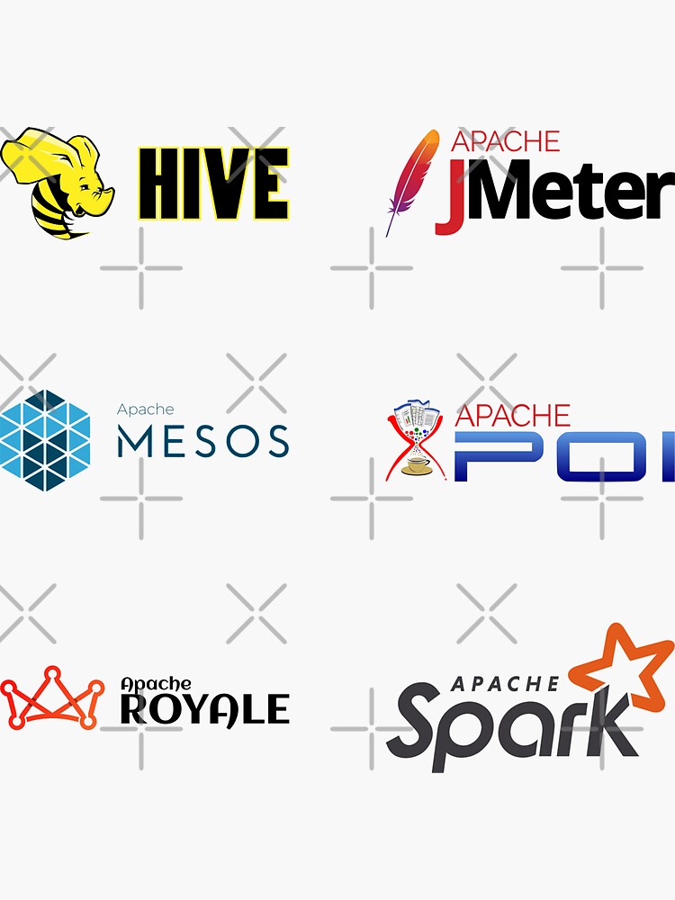 Apache Hive, JMeter, Mesos, POI, Royale, Spark - 6x Sticker Pack ...