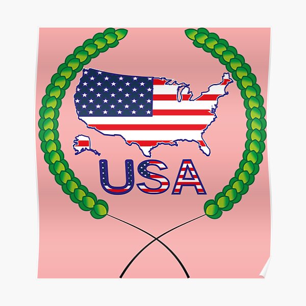 "usa map and flag" Poster for Sale by luxeur | Redbubble