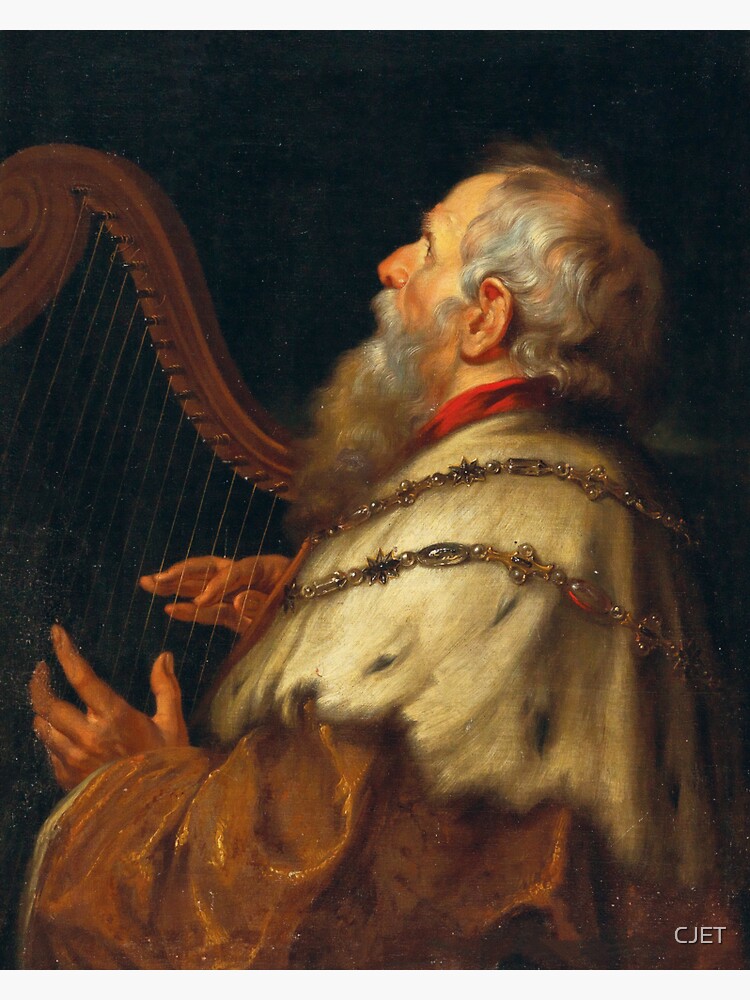 Pegatina «Rey David tocando el arpa | Pedro Pablo Rubens | 1630 Arte bíblico renacentista» de ...