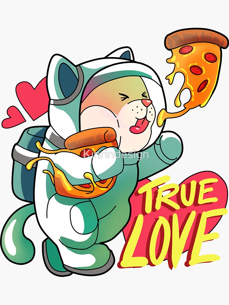 "Space Pizza Dog" Sticker for Sale by Kinrindesign | Redbubble