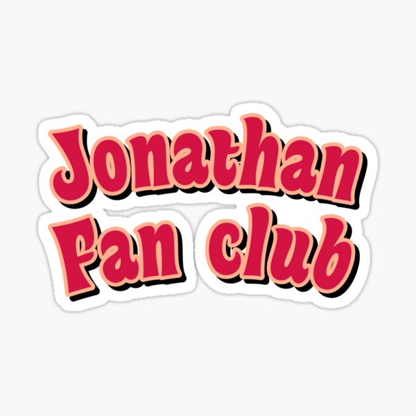 "Jonathan fan club red" Sticker for Sale by maoudraw | Redbubble
