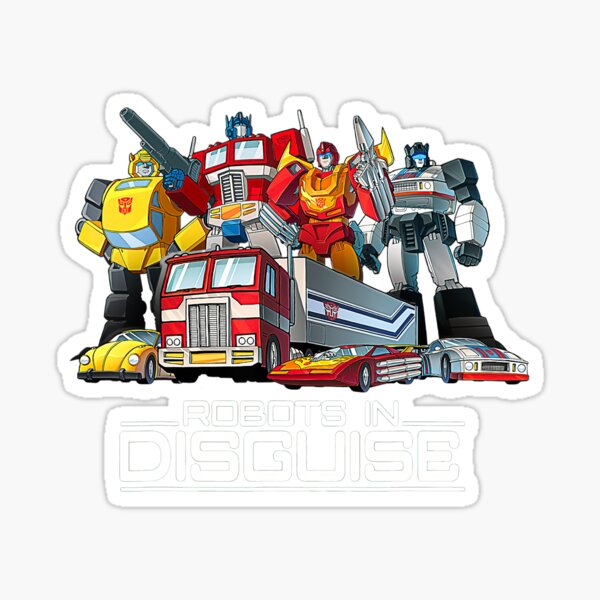 "Transformers Group Shots Robots In Disguise" Sticker for Sale by ...