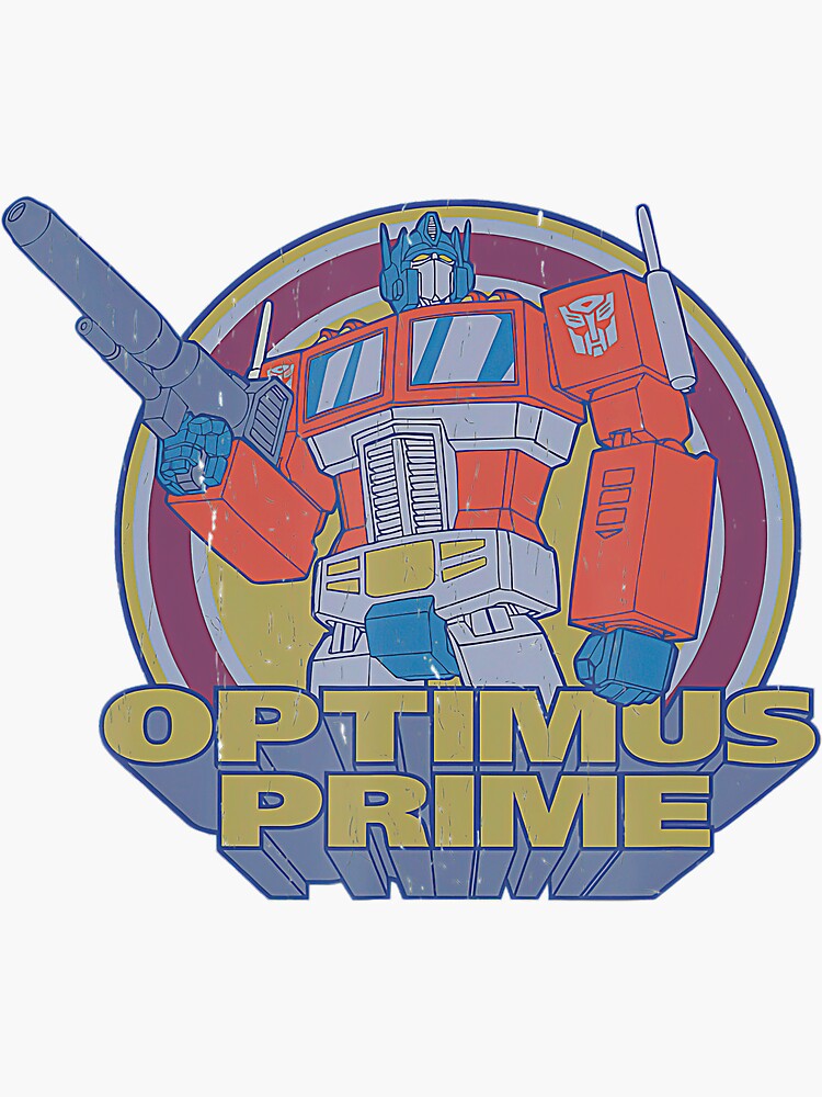 "Transformers Optimus Prime Retro Portrait" Sticker for Sale by ...