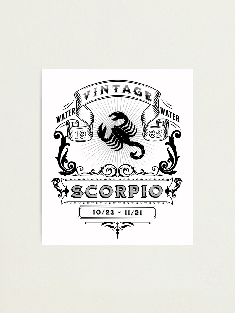 "The Zodiac Sign of Scorpio Black and White 1982" Photographic Print ...
