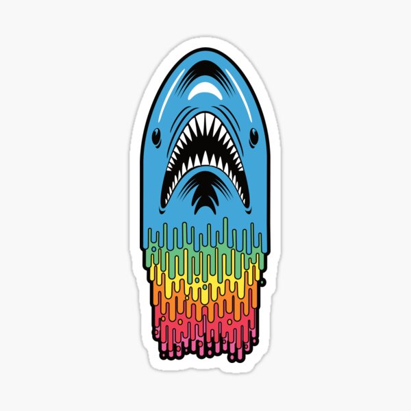 "Psychedelic Shark" Sticker for Sale by richardhague | Redbubble