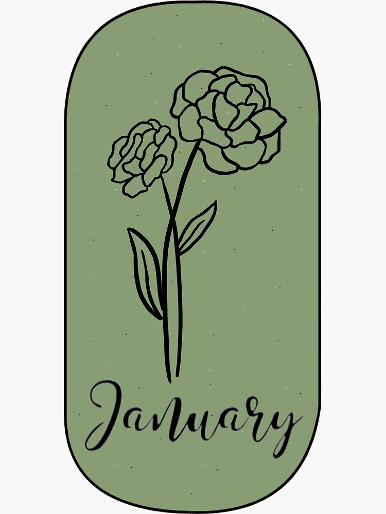 "January Birth Flower" Sticker for Sale by starsdesignsco | Redbubble