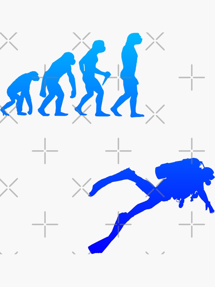 "Diving Evolution Divers Diving Scuba Dive" Sticker for Sale by ...