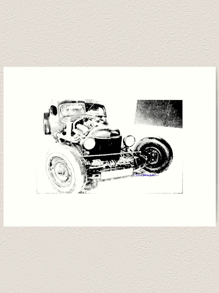 "Russian Rat Rod Sketch" Art Print by MOTORVATESTUDIO | Redbubble