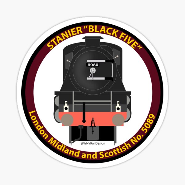 "LMS Stanier "Black Five" No. 5089 Circle Design" Sticker for Sale by ...
