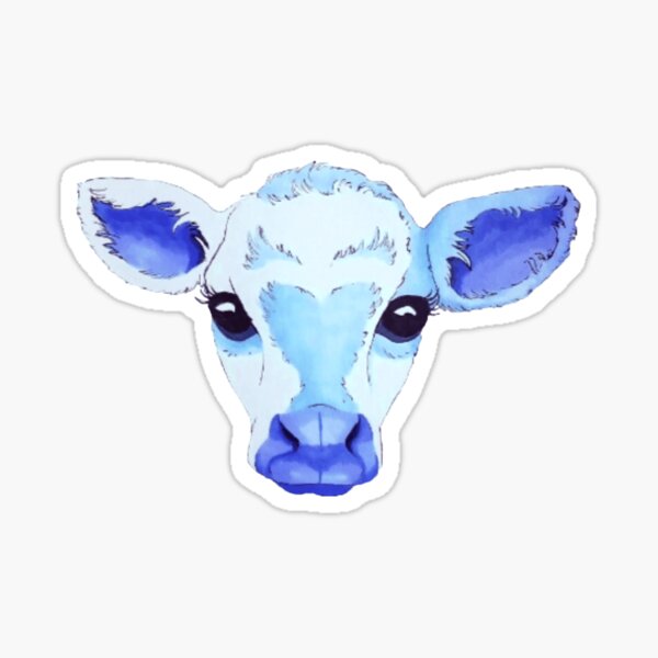 "Watercolor Blueberry Cow" Sticker for Sale by Scarletdove | Redbubble
