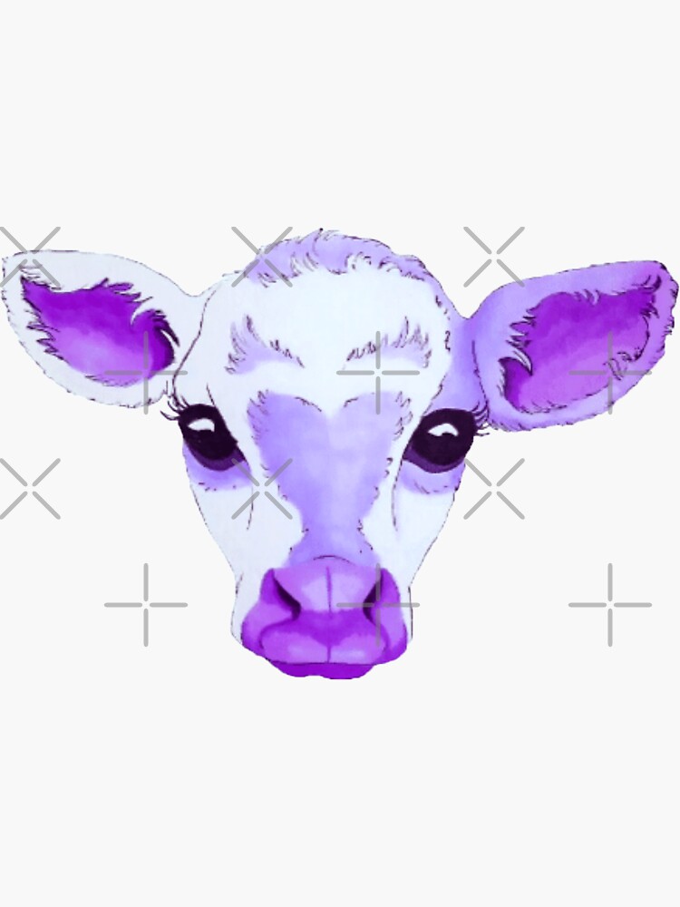 "Watercolor Grape Cow" Sticker for Sale by Scarletdove | Redbubble