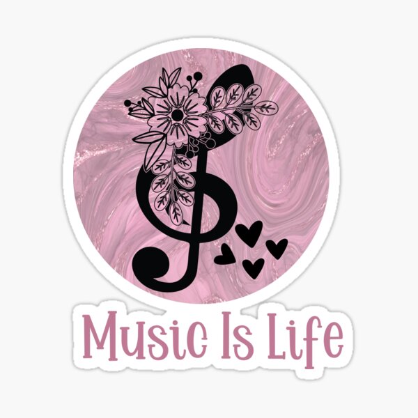"Music is Life Musical Note" Sticker for Sale by HappyLifeCreate ...