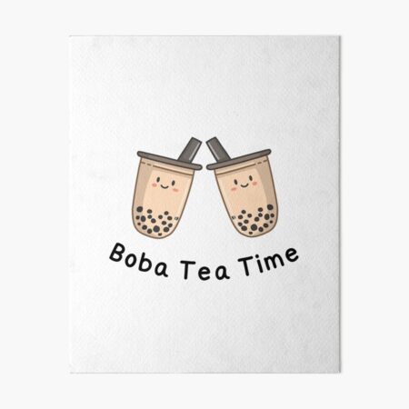 "Boba Tea Time - Kawaii Smiley Boba Tea Image" Art Board Print for Sale by jingenuity | Redbubble