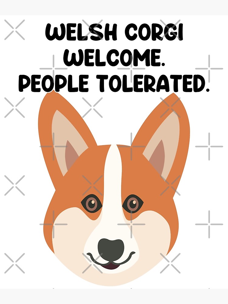 "Welsh Corgi Dog Welcome. People Tolerated." Poster for Sale by Fubino ...