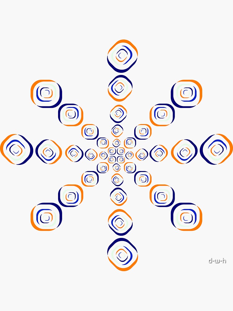 "colorful radial snowflake pattern 4" Sticker for Sale by d-w-h | Redbubble