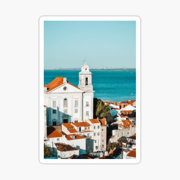 "Portuguese Coastal Village - Watercolour Style" Sticker for Sale by ...