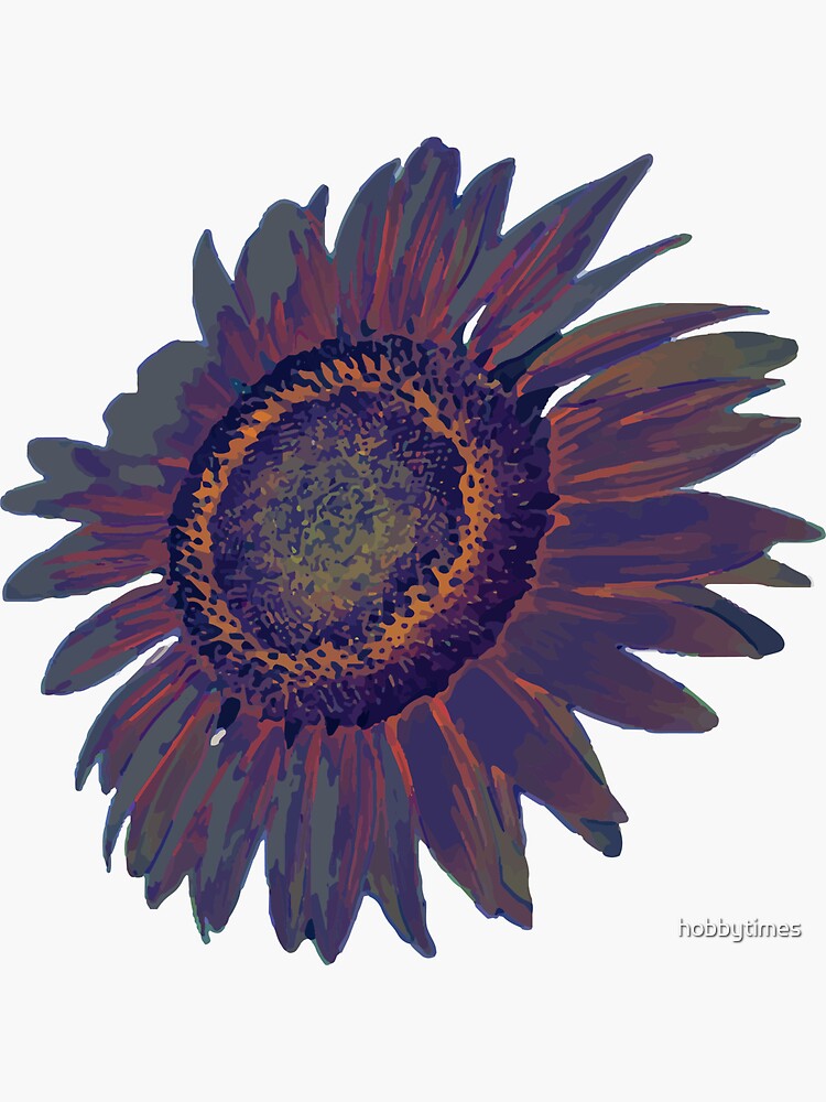 "Purple Sunflower (Inverted Sunflower)" Sticker for Sale by hobbytimes ...