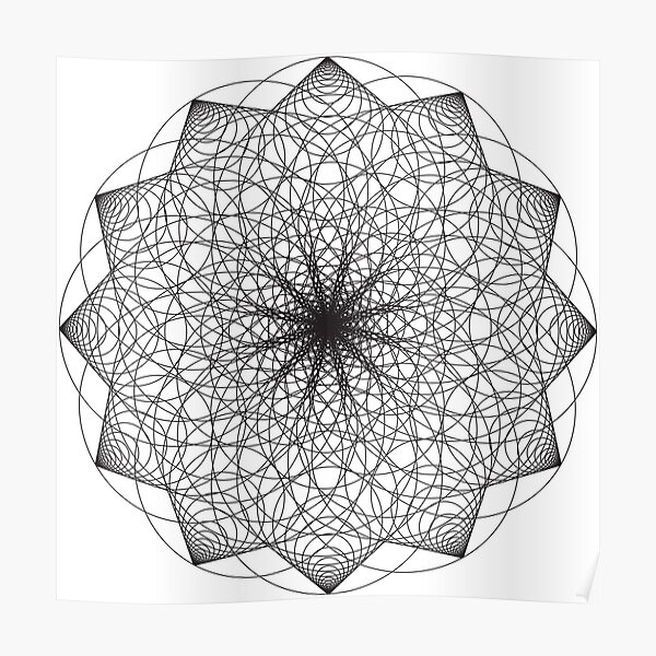 "Black and white rosette" Poster for Sale by ElaW | Redbubble