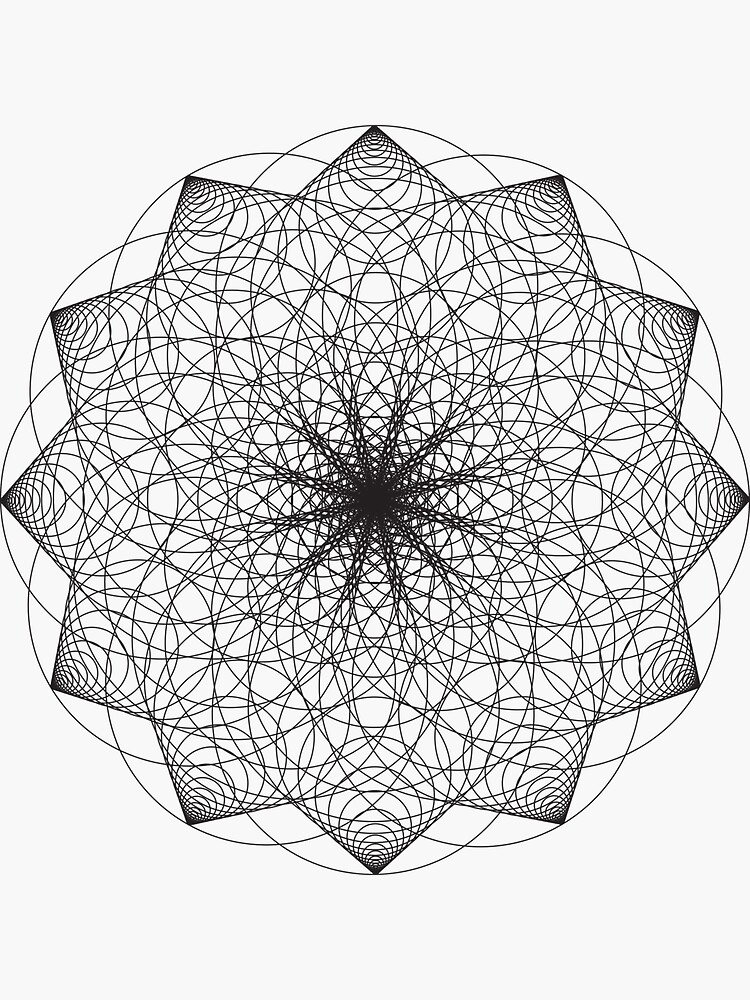 "Black and white rosette" Sticker for Sale by ElaW | Redbubble