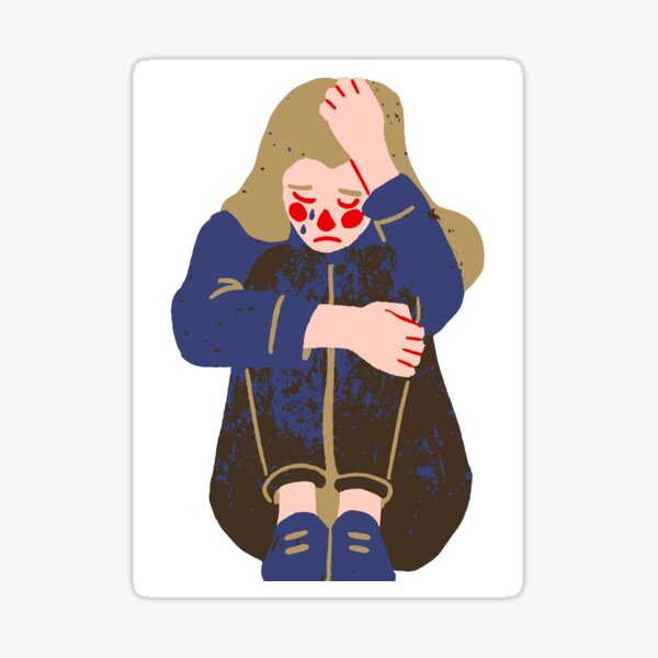 "a design that illustrate deep sadness." Sticker for Sale by ...