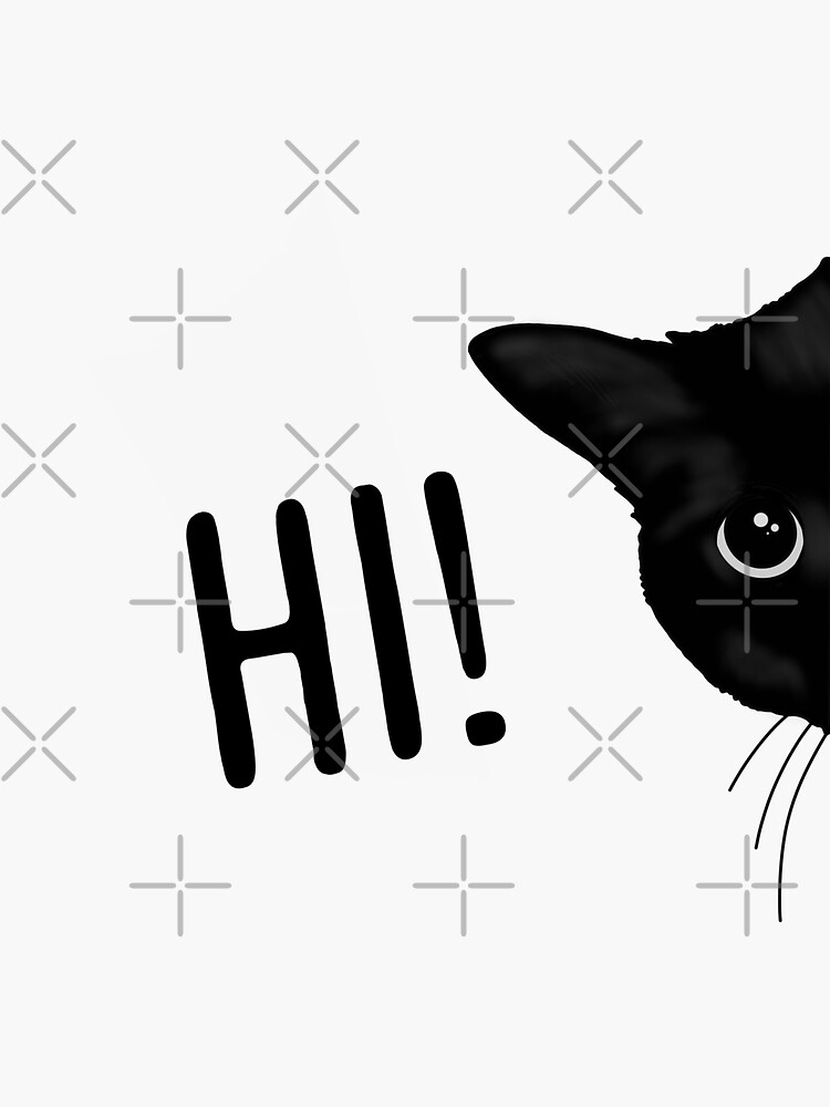 "Hi! Cat" Sticker for Sale by Buitan | Redbubble