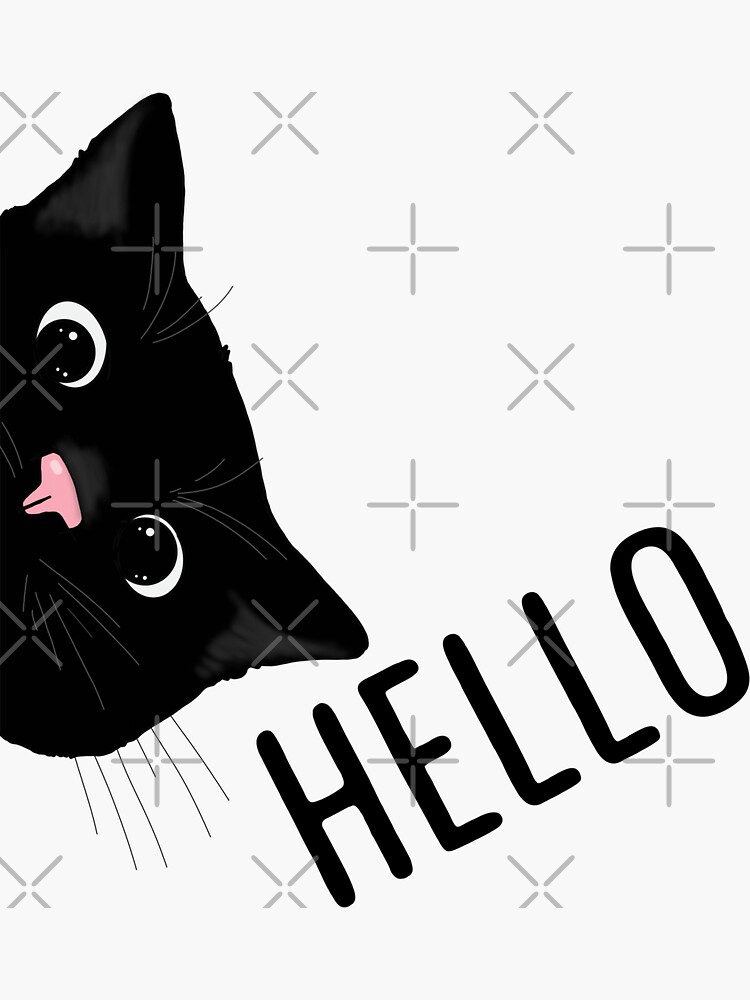 "Hello cat" Sticker for Sale by Buitan | Redbubble