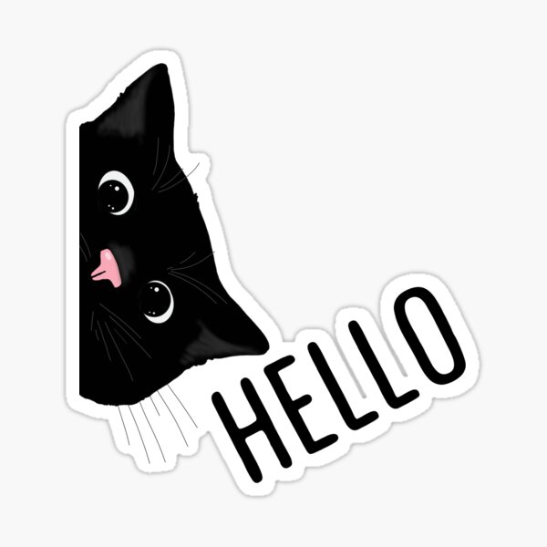 "Hello cat" Sticker for Sale by Buitan | Redbubble
