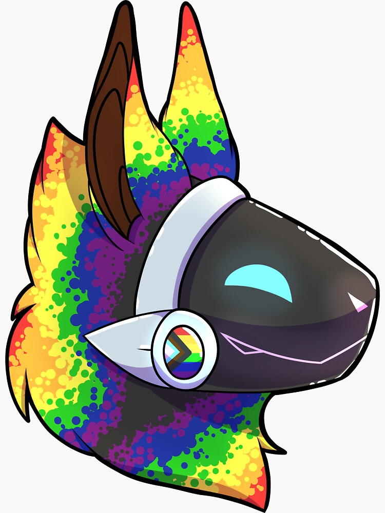 "Progress Pride Protogen" Sticker for Sale by EclipseFoxArt | Redbubble