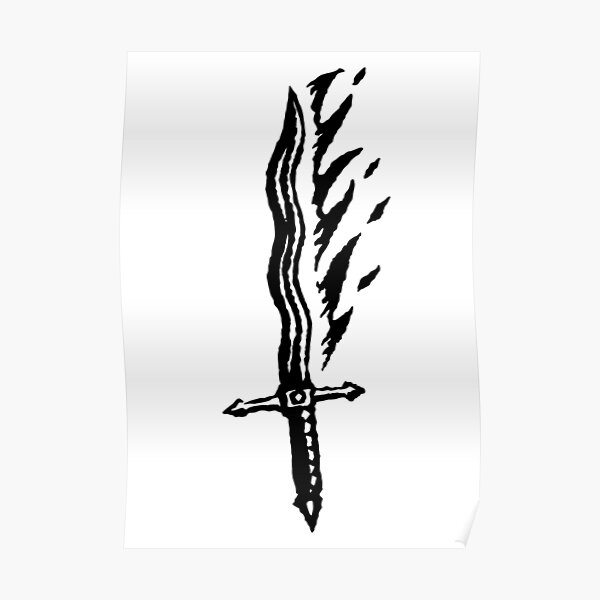 "Hellfire Sword" Poster for Sale by kils-treehouse | Redbubble