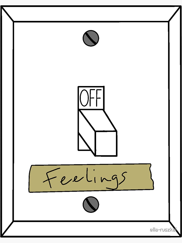 "feelings off" Sticker for Sale by ella-ruszkai | Redbubble