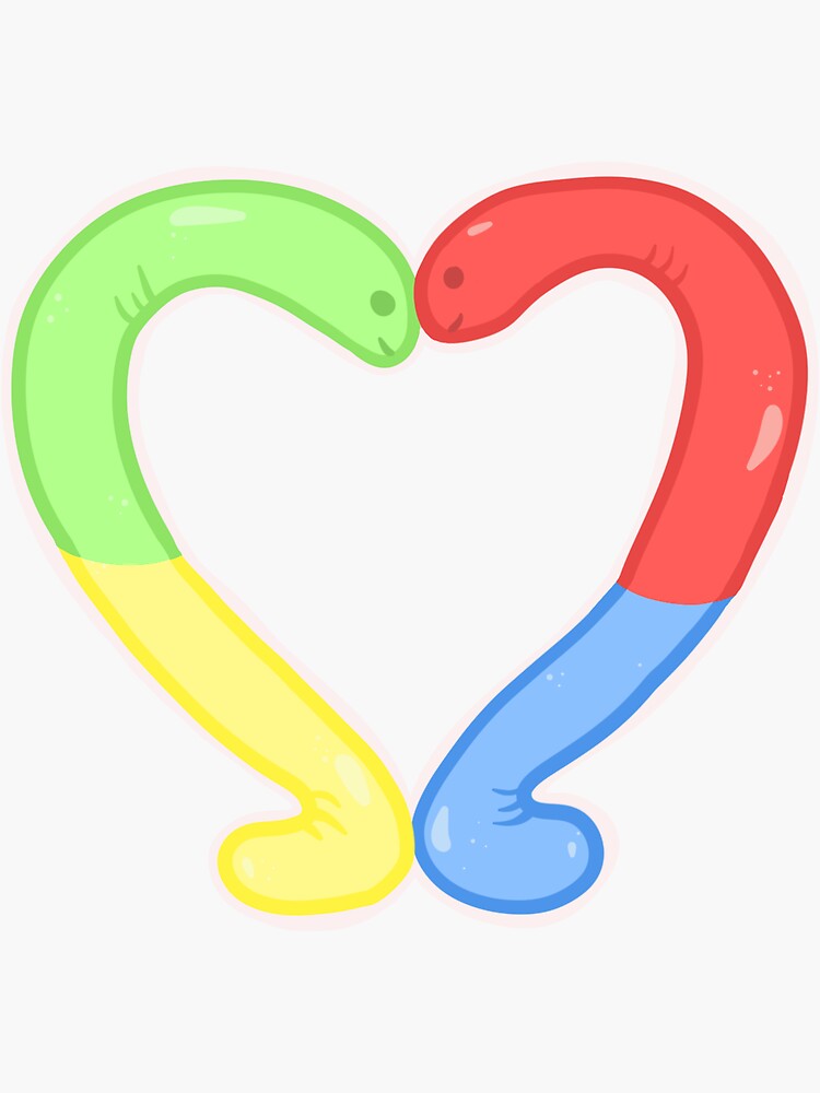 "Gummy Worm Heart " Sticker for Sale by helloclo | Redbubble