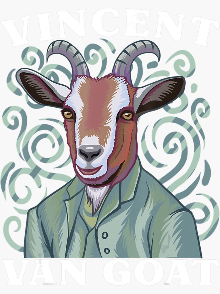 "Vincent Van Goat Van Gogh Art Pun Humor Gag Artist" Sticker for Sale ...