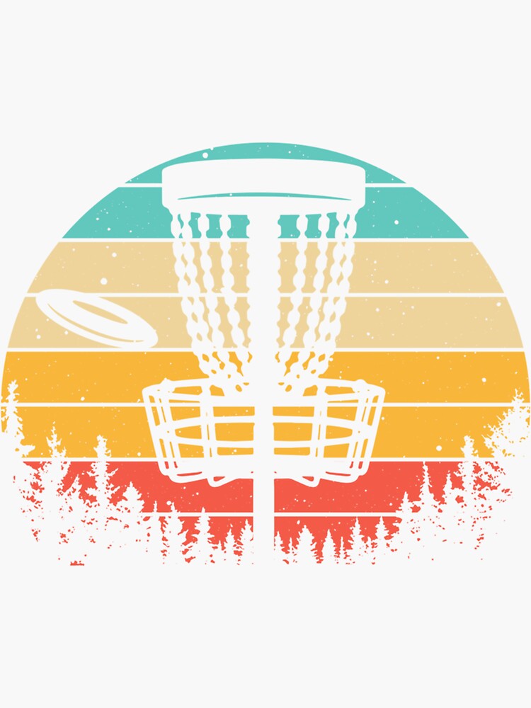 "Funny Disc Golf Art For Men Women Vintage Disc Golfer Lovers" Sticker ...