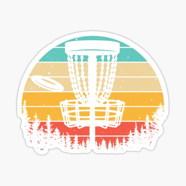 "Funny Disc Golf Art For Men Women Vintage Disc Golfer Lovers" Sticker ...