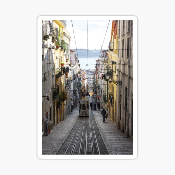 "Lisbon Scenic Tram Portugal - Friendly, Easy, Inspiring" Sticker for ...
