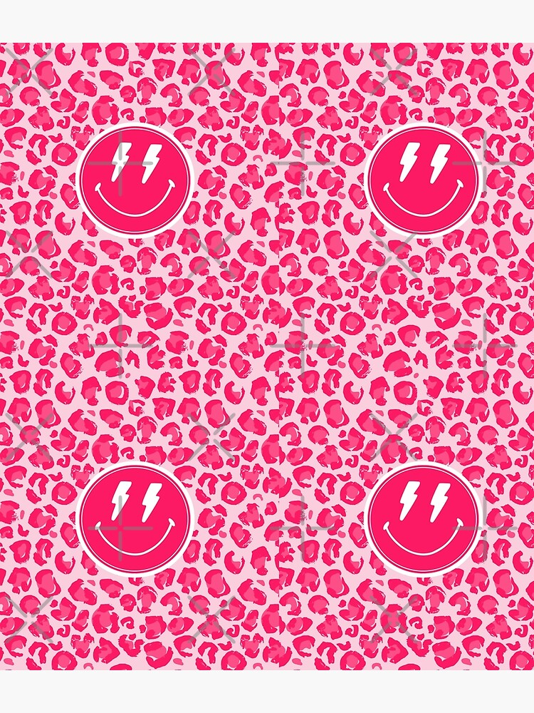 Preppy School Supplies, Preppy, Aesthetic, Pink, Leopard Print, Smiley ...