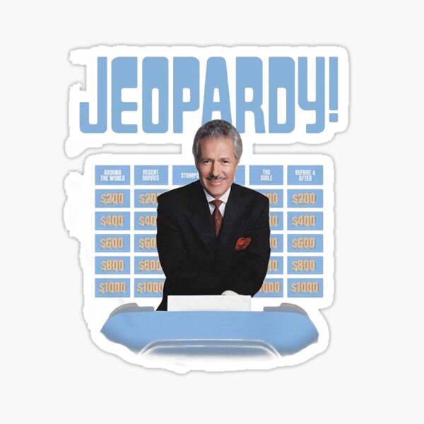 "Oisi Store New Jeopardy Alex Trebek Jeopardy " Sticker for Sale by ...