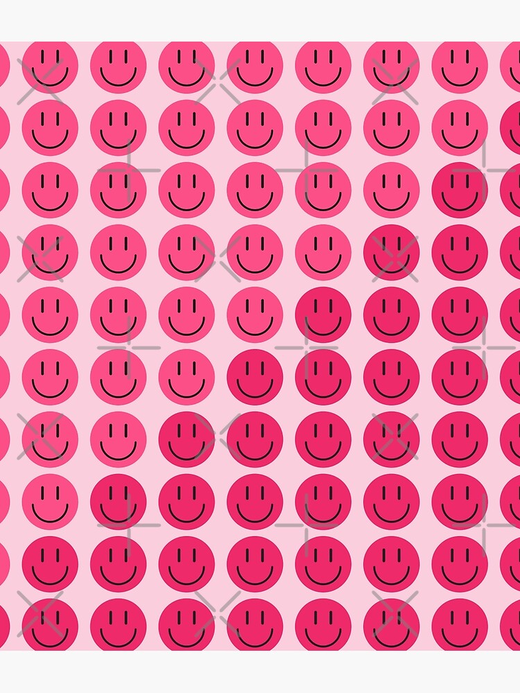 "Preppy, Pink, Smile, Aesthetic, Graident, Happy Face, Smile" Poster ...