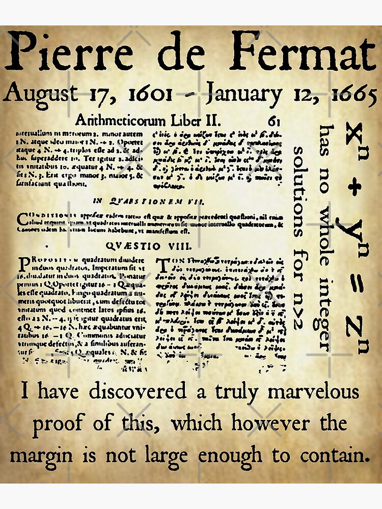 "Pierre de Fermat Mathematician Marvelous Proof Mathematics Quote ...
