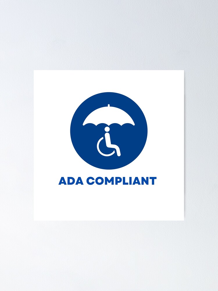 "ADA Compliant Handicap Sign Wheelchair" Poster for Sale by podlavadia ...