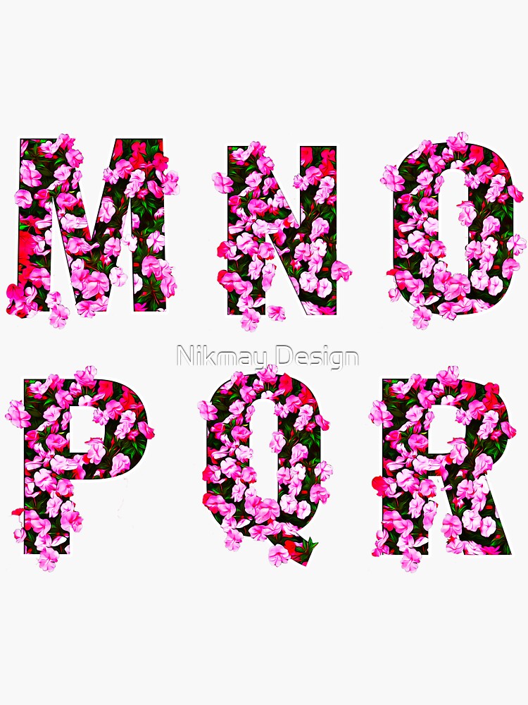 "Floral alphabet sticker bundle 3" Sticker for Sale by SmilingTees ...